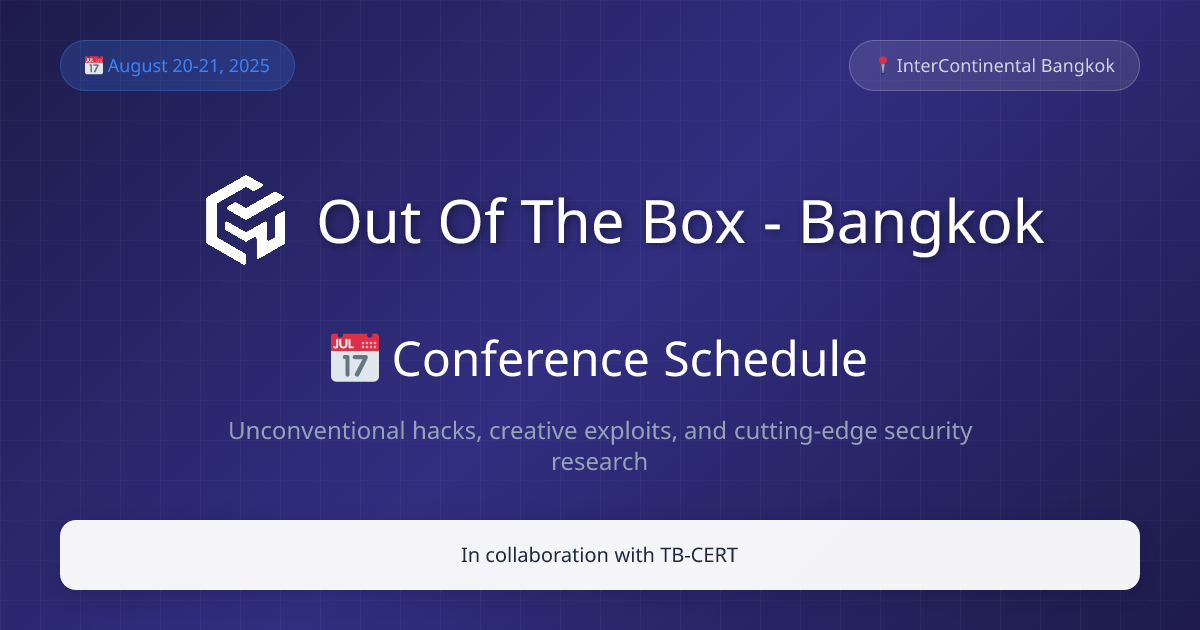 Schedule | Out Of The Box - Jakarta